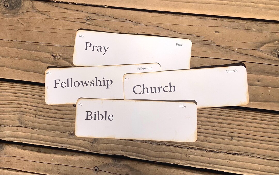 Vintage Style Handmade Flashcards Set of 4 Free Shipping / Bible, Pray ...