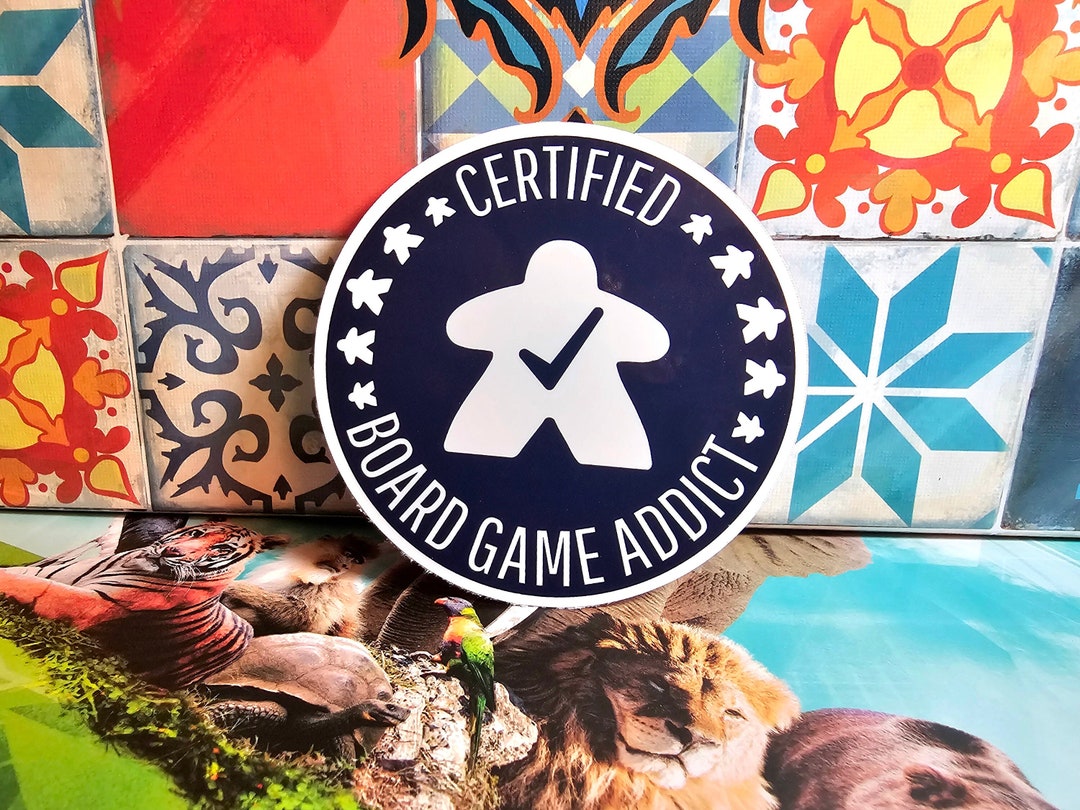 Certified Board Game Addict Sticker | Meeple Sticker - Etsy