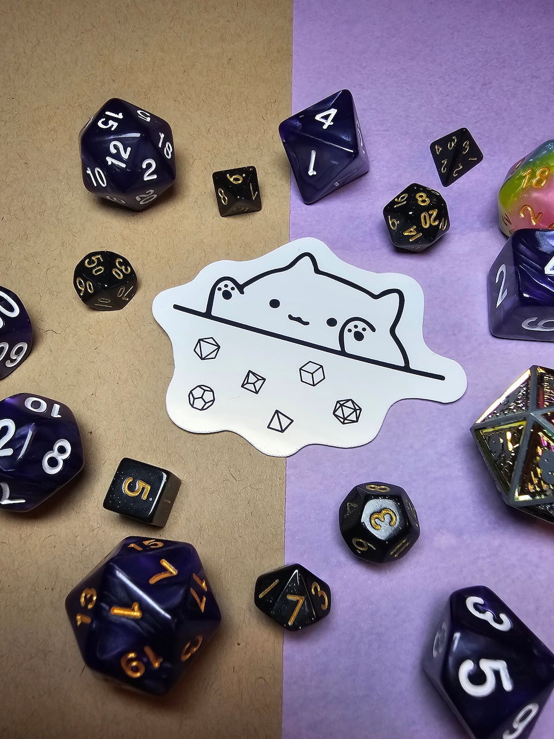 Bongo Cat Throwing Dice Sticker - White | Dnd Stickers, Dungeons ...
