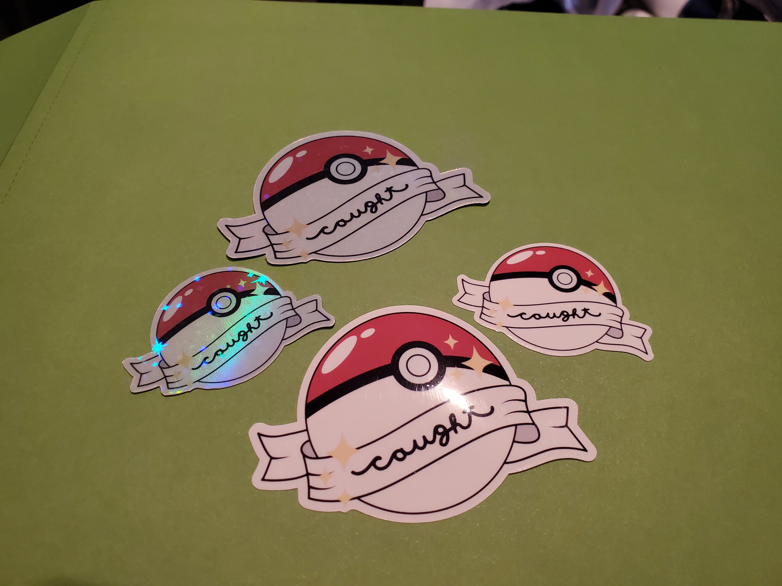 Pokemon caught Vinyl Sticker Pokemon Sticker - Etsy