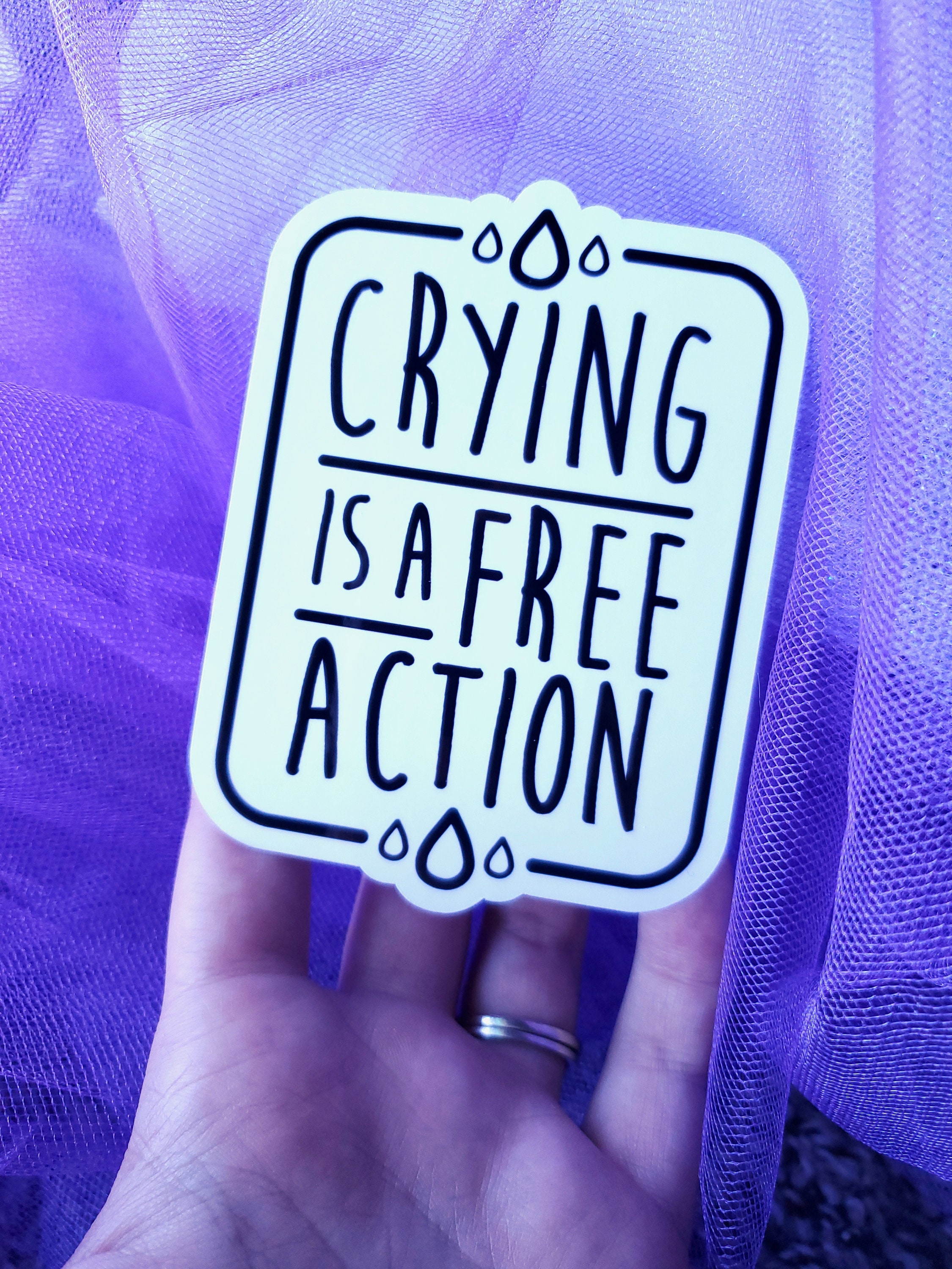 Crying is a Free Action Sticker Dnd Stickers Dungeons & - Etsy
