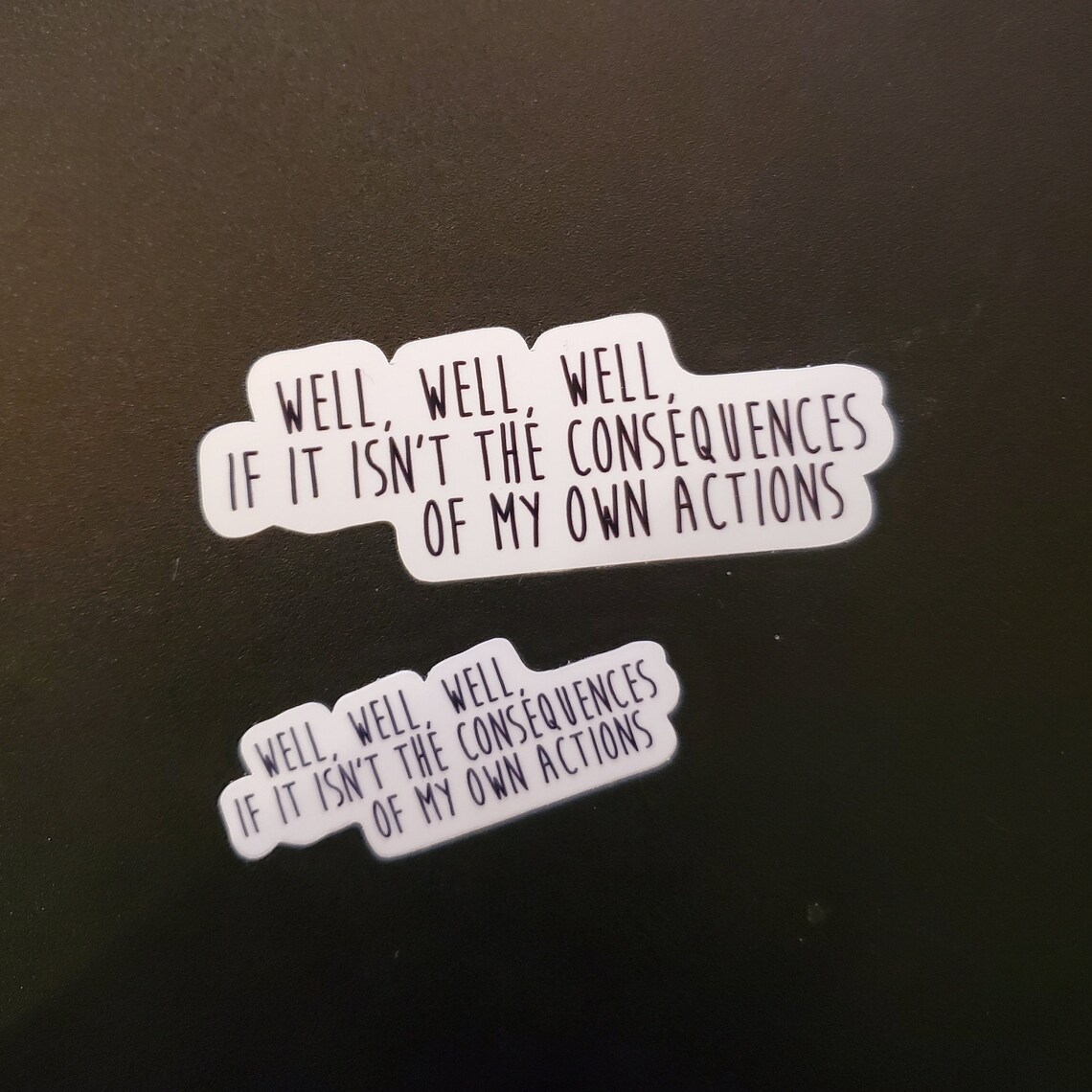 Consequences of My Own Actions Sticker Funny Sticker Water - Etsy