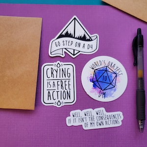 Dungeons and Dragons Funny Sticker Pack | Dnd Stickers, D4 Sticker ...
