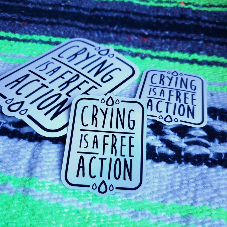 Crying is a Free Action Sticker Dnd Stickers Dungeons & - Etsy