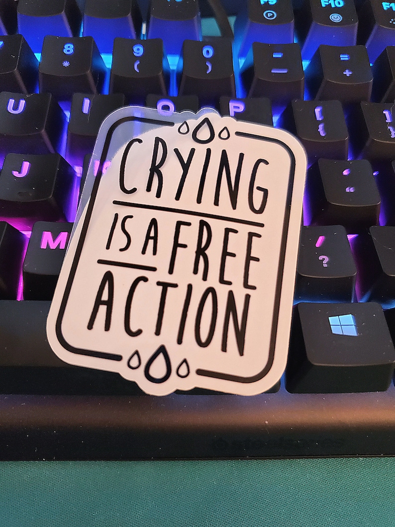 Crying is a Free Action Sticker Dnd Stickers Dungeons & - Etsy