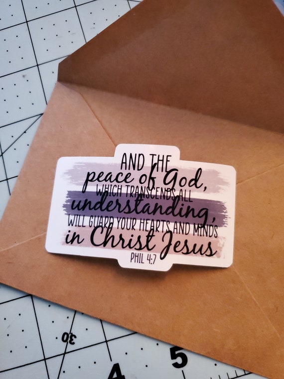 The Peace of God Sticker Christian Bible Verse Sticker | Etsy