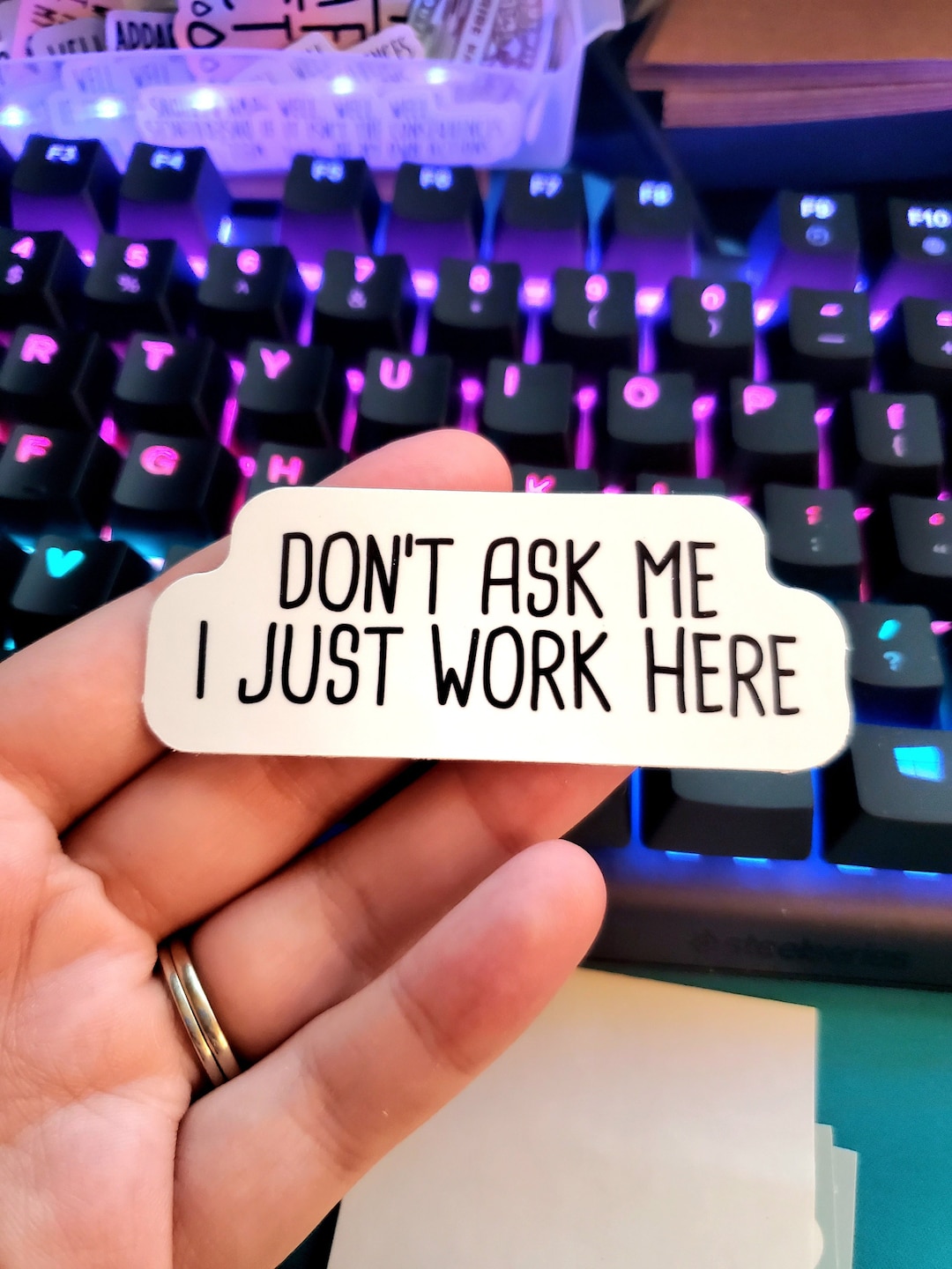 Don't Ask Me I Just Work Here Sticker | Funny Sticker | Water Bottle ...