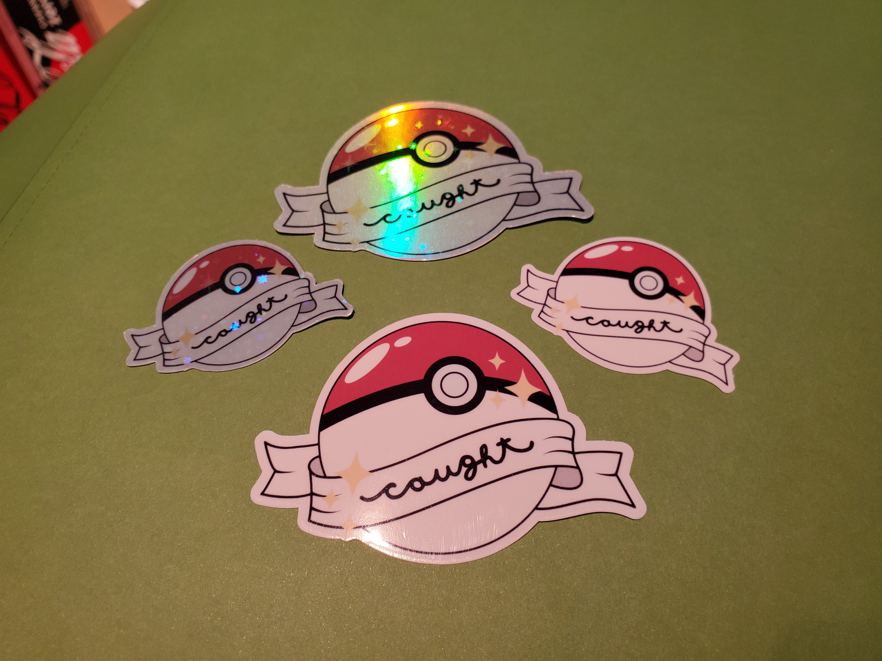 Pokemon caught Vinyl Sticker Pokemon Sticker - Etsy