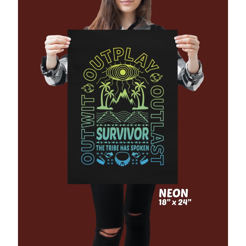 Survivor TV Show Retro Poster 3 Colors Available | Etsy