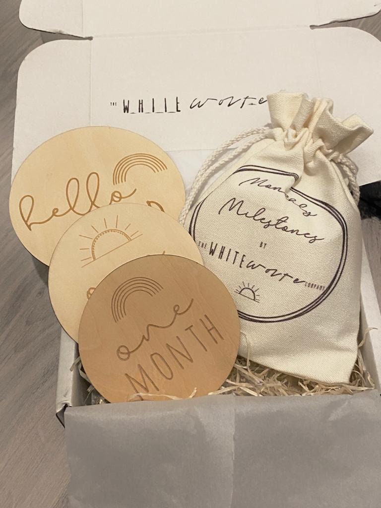 Monthly Milestone Wooden Discs | Etsy