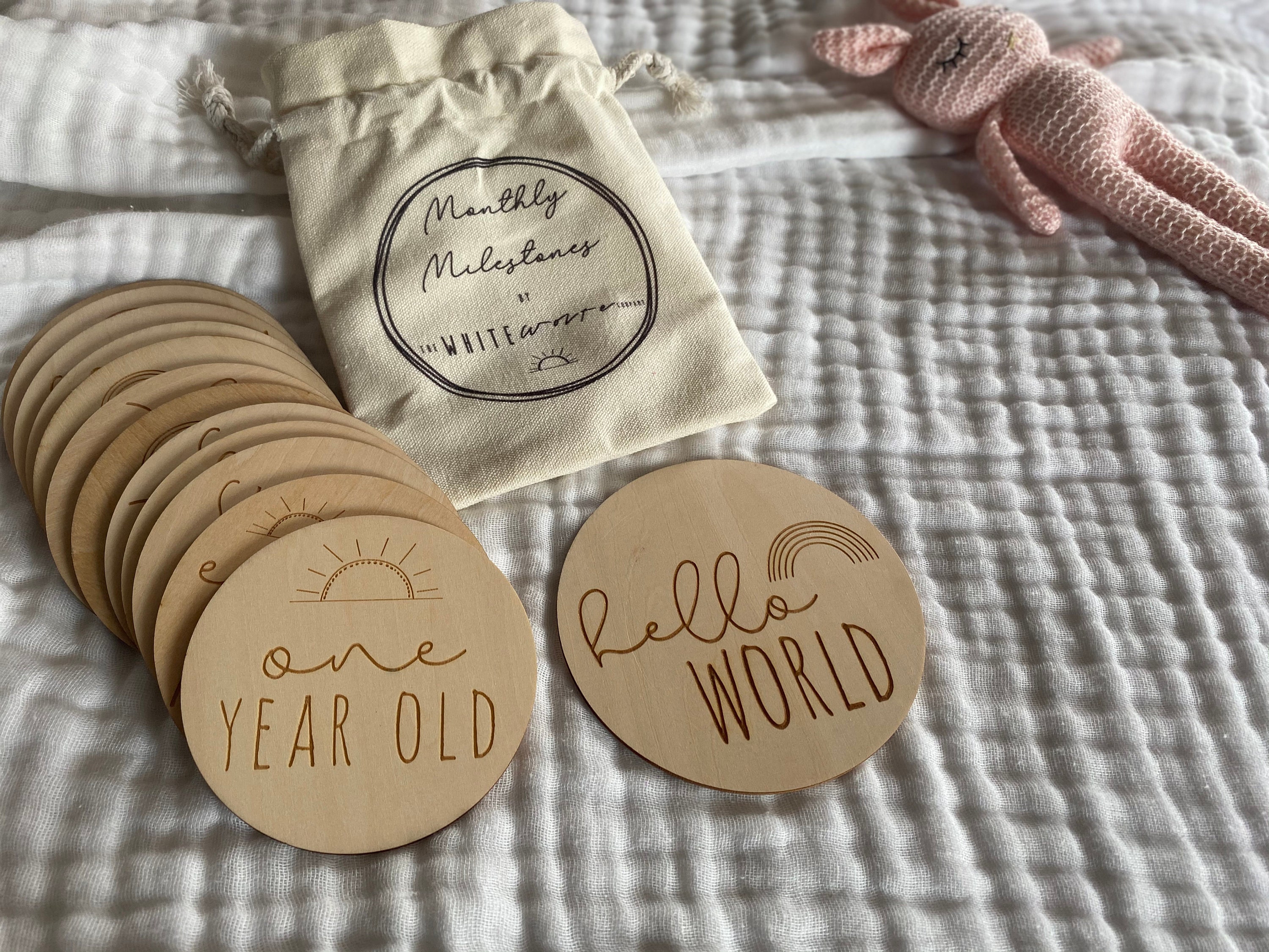 Monthly Milestone Wooden Discs | Etsy