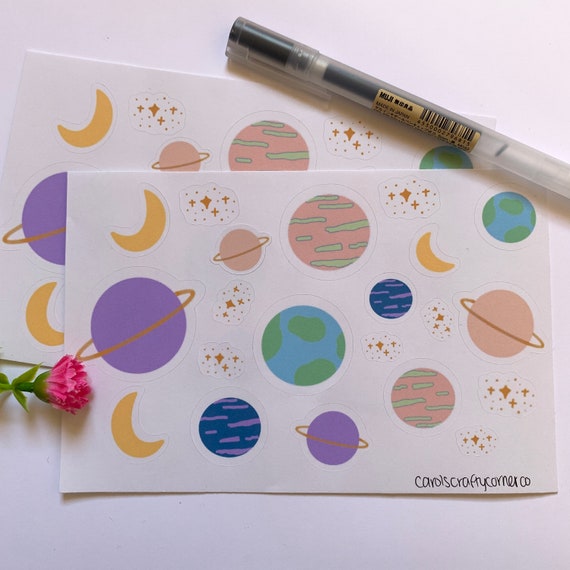 Aesthetic Space Sticker Sheet - Etsy