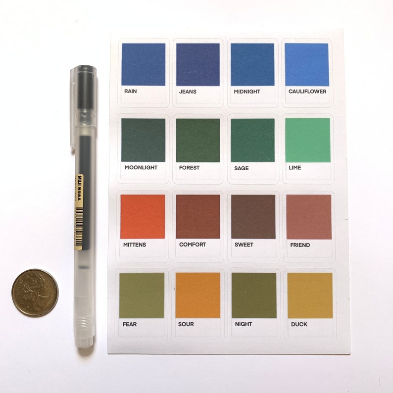 Aesthetic Colour Swatch Sticker Sheet - Etsy