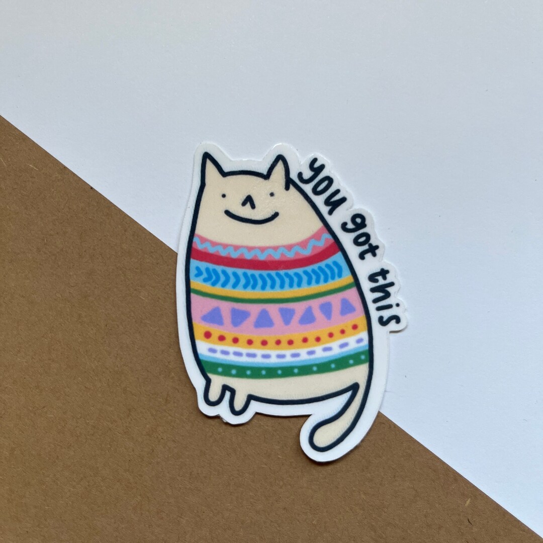 Cute Cat Sticker - Etsy