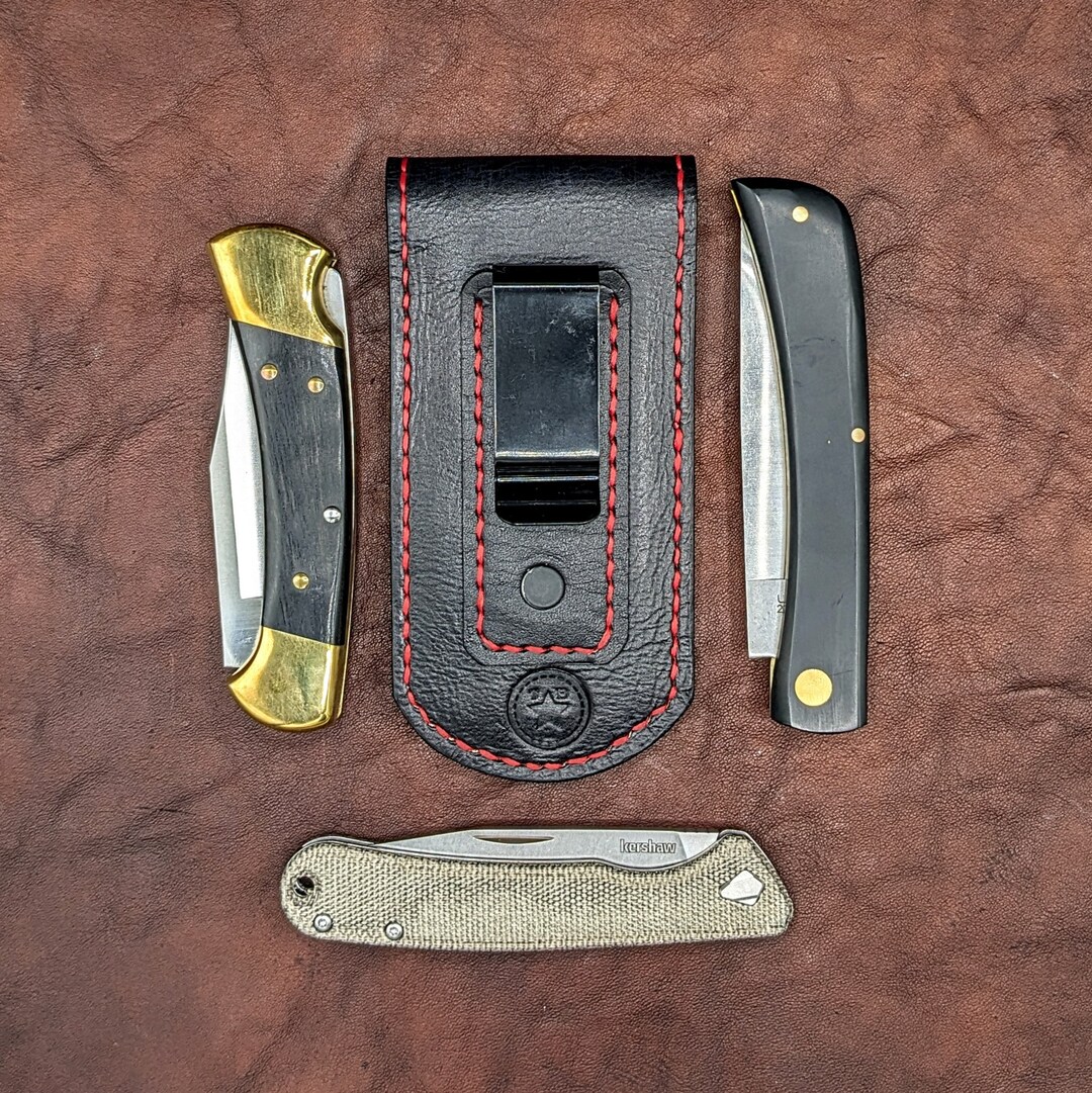CLEARANCE Belt Clipped Leather Knife/multitool Sheath With Snap Closure ...