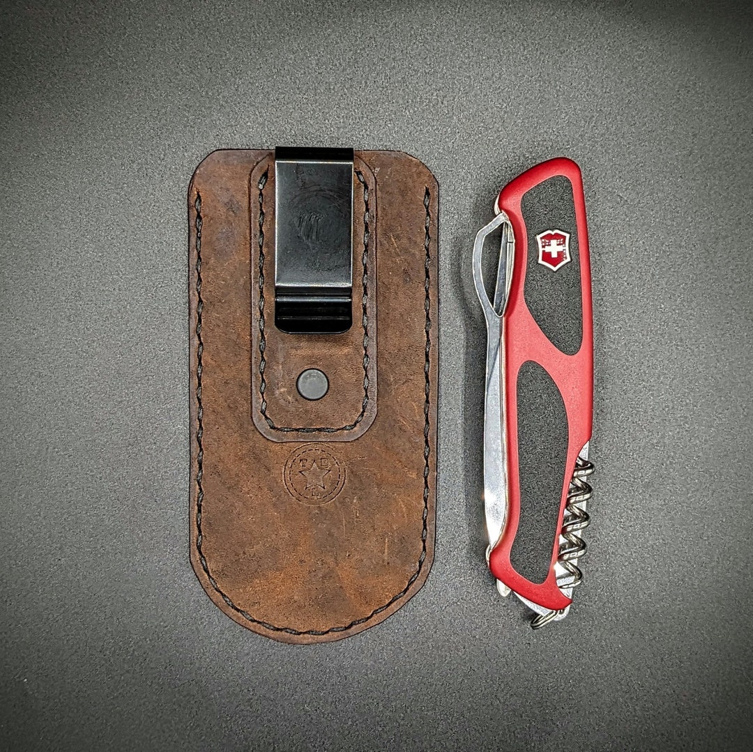 Leather Deep Carry Pocket Knife for Oversized Knives Swiss - Etsy