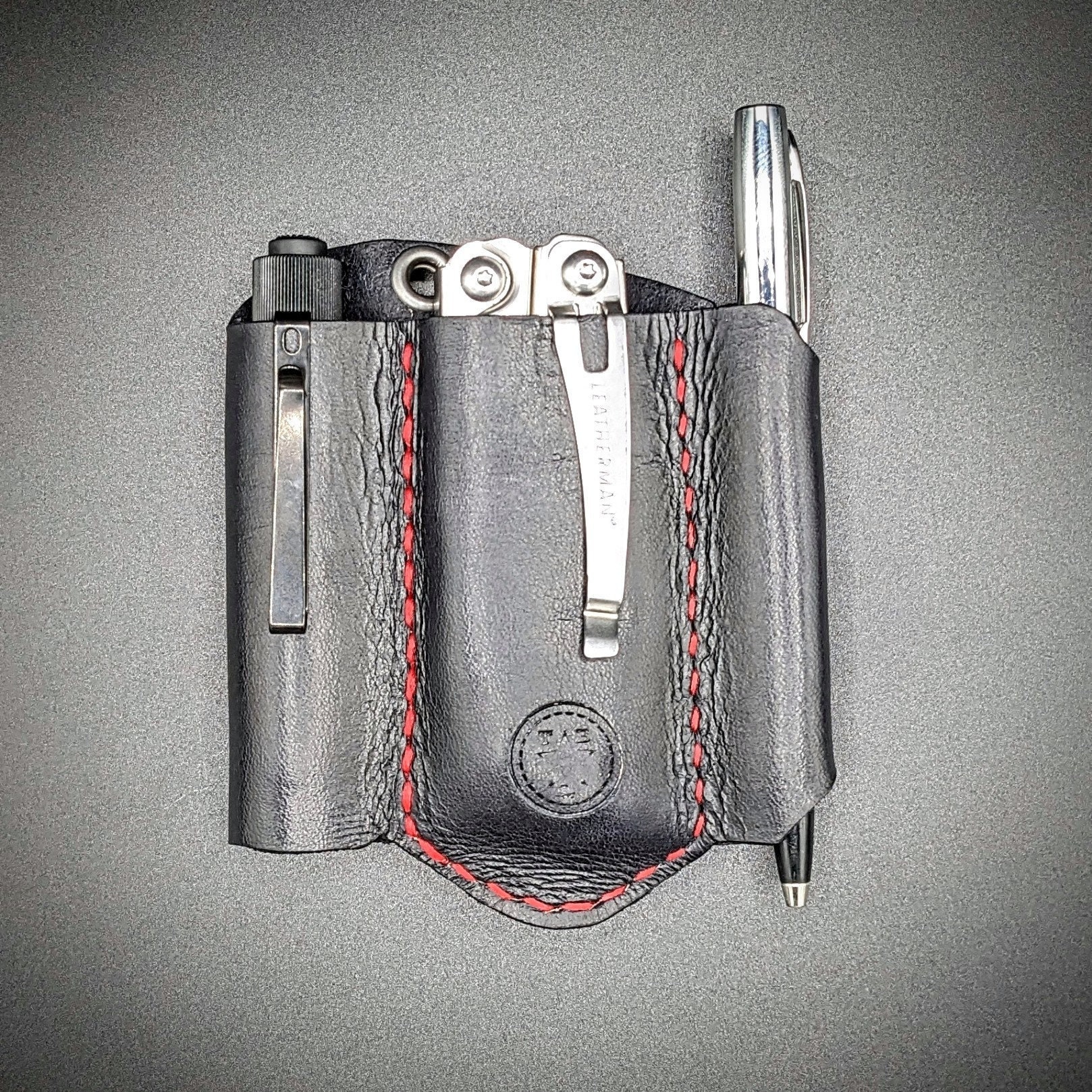 EDC Leather Pocket Wallet/organizer for Multi-tool or Large Pocket ...
