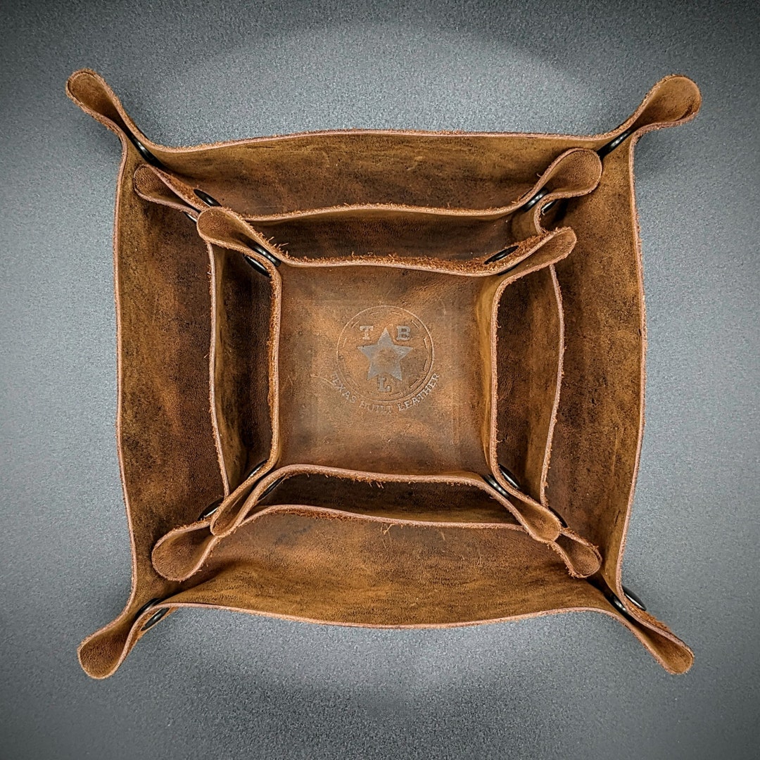 Handmade Leather Tray for Travel Stowage and Pocket Dump Home/travel ...