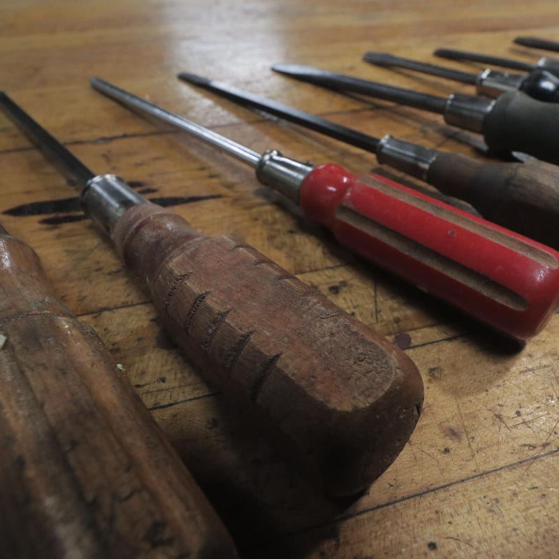 Vintage Wooden Handled Screwdriver - Etsy