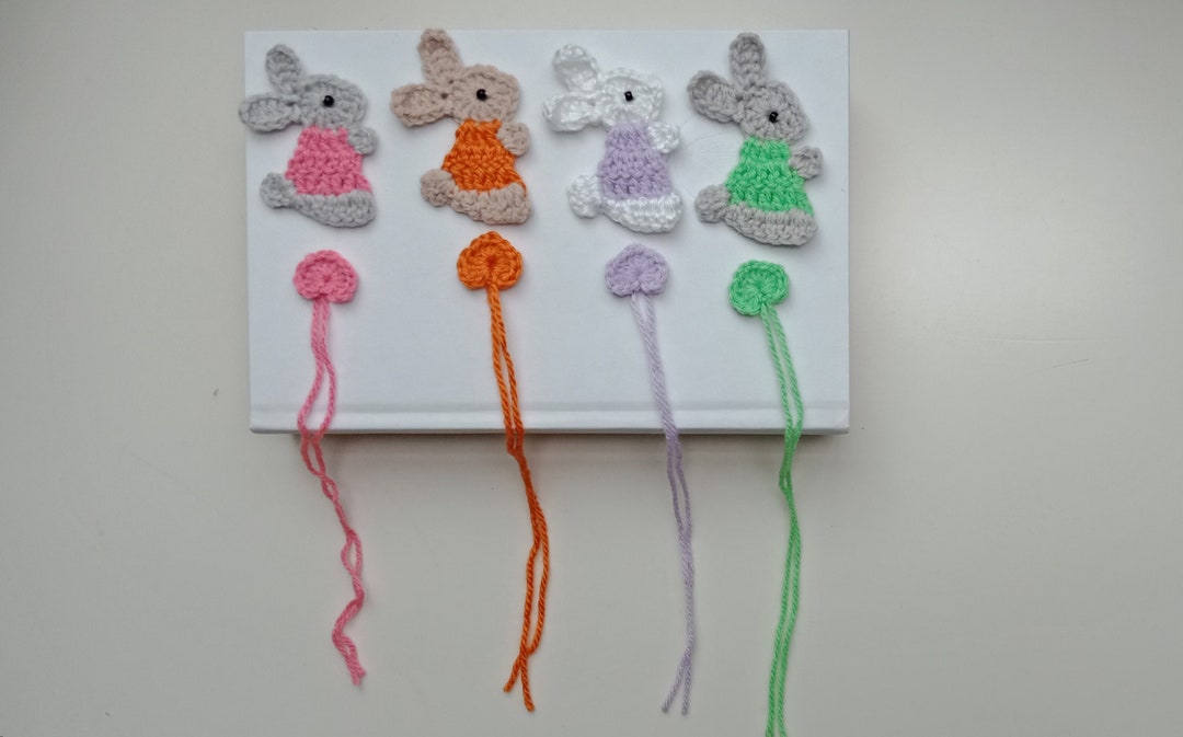 Crochet Bunny Bookmark or Multi-use Sew on Patch for DIY Project ...