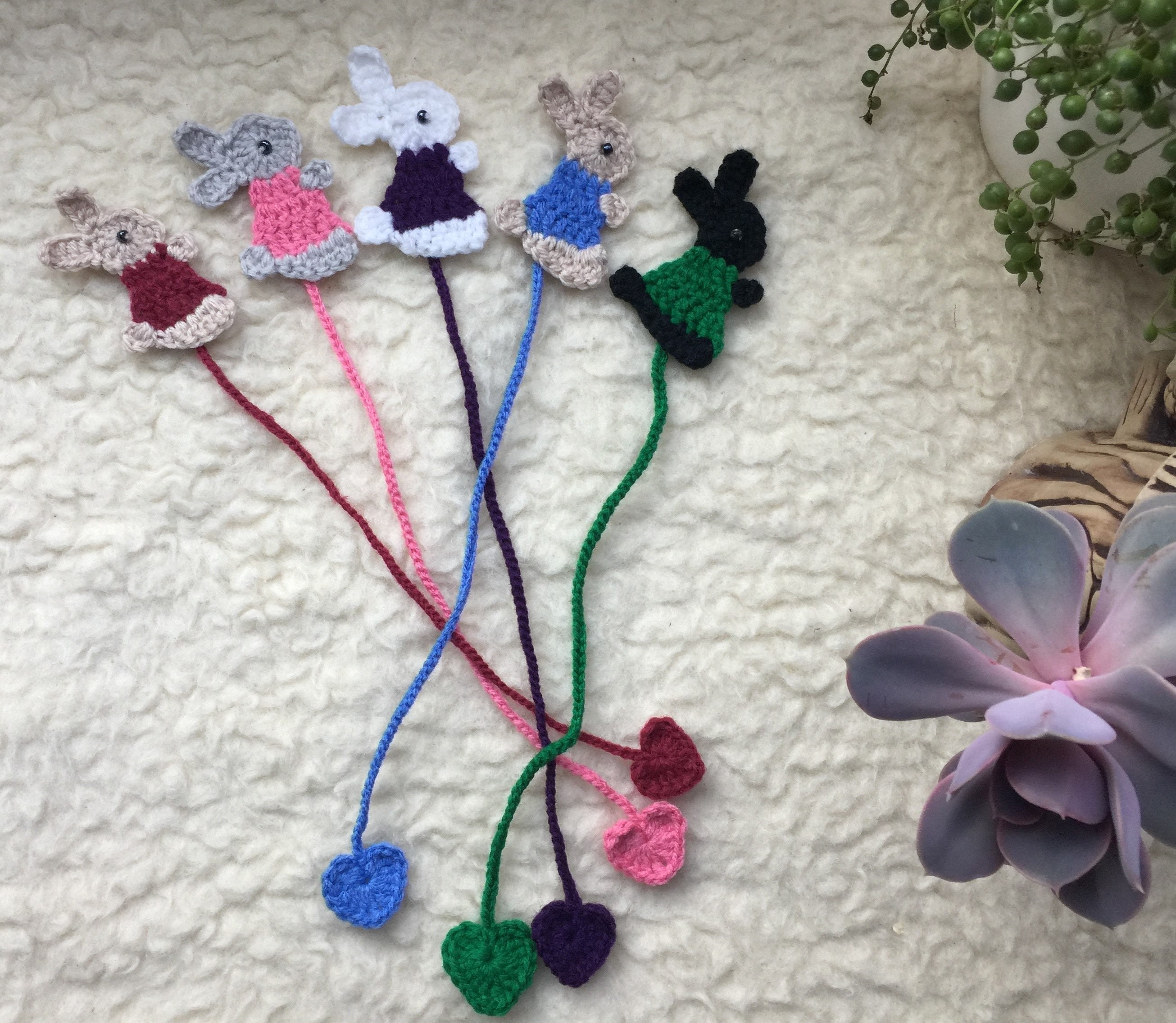 Little Bunny Crochet Bookmark Cute Rabbit Cottagecore Stationary for ...