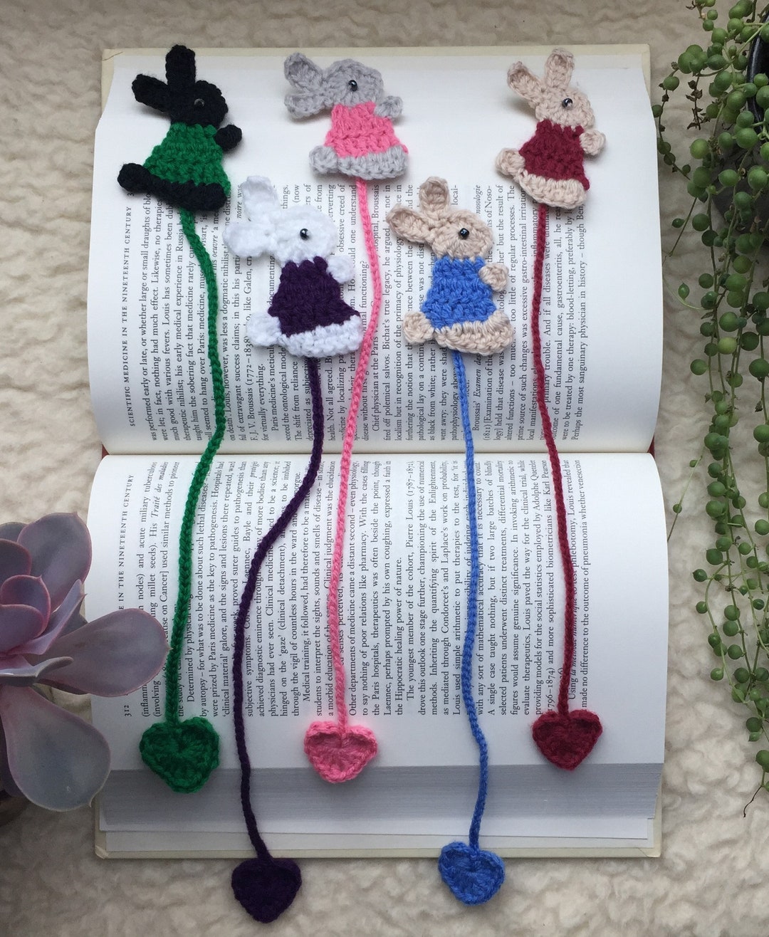 Little Bunny Crochet Bookmark | Cute Rabbit Cottagecore Stationary for ...