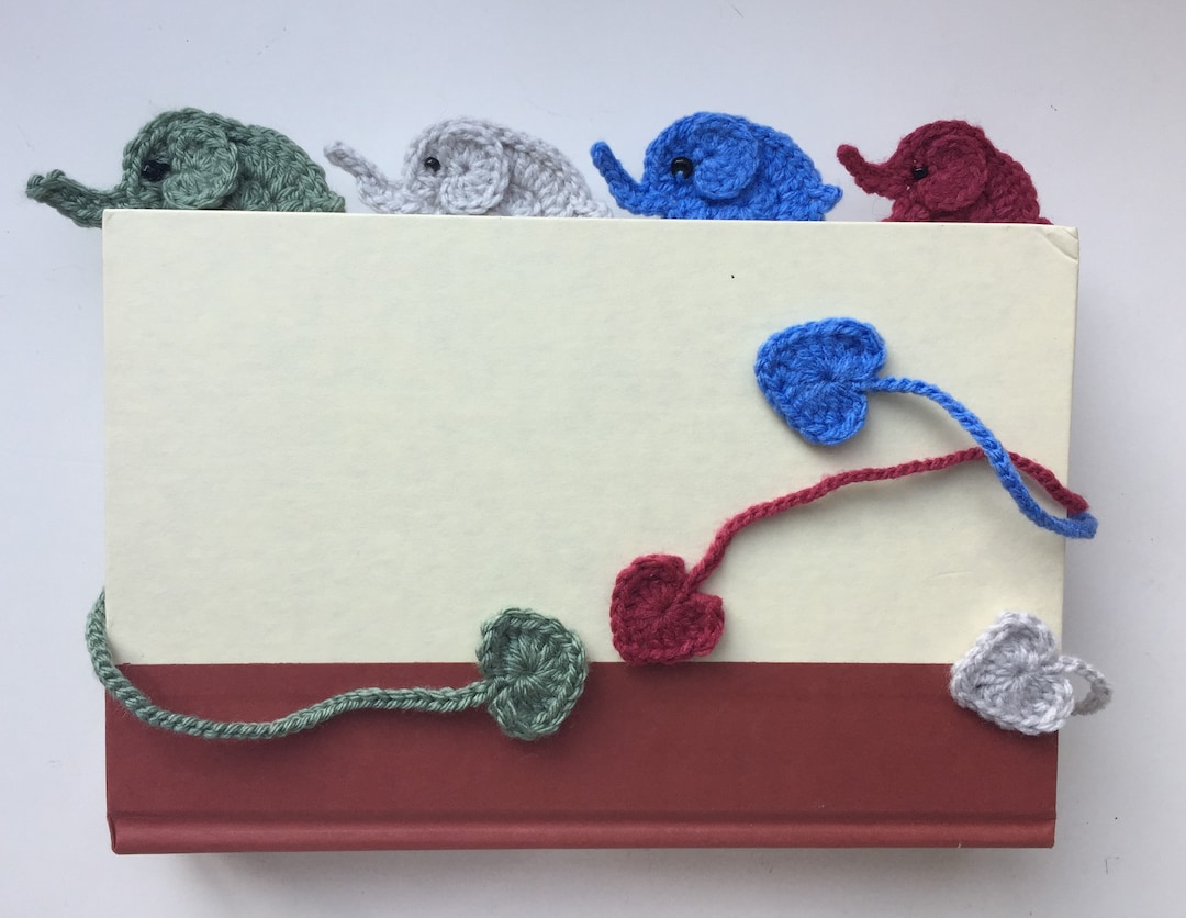 Crochet Elephant Bookmarks | Cute Handmade Stationary for Book Lovers ...