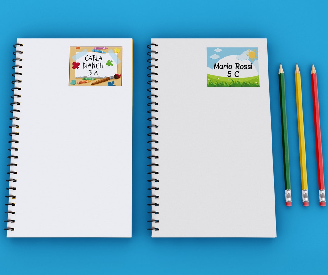 15 School Adhesive Labels With Designs and Personalized With Name and ...