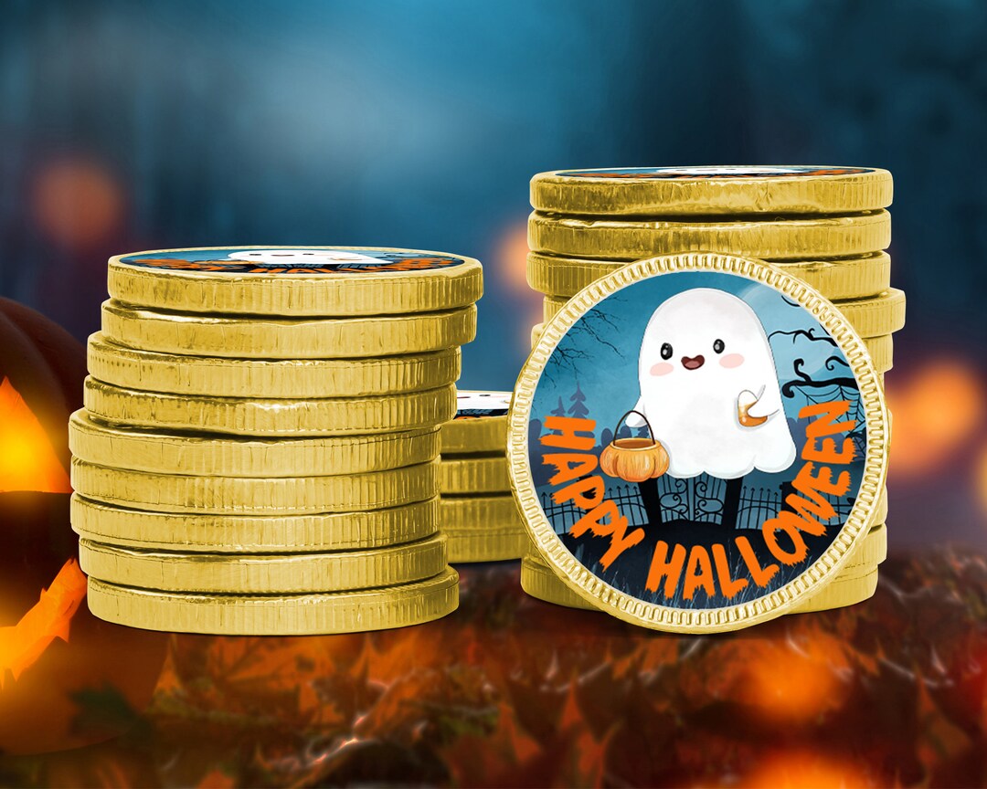 Chocolate Coins Halloween Trick Treat Personalized Money Milk Chocolate ...