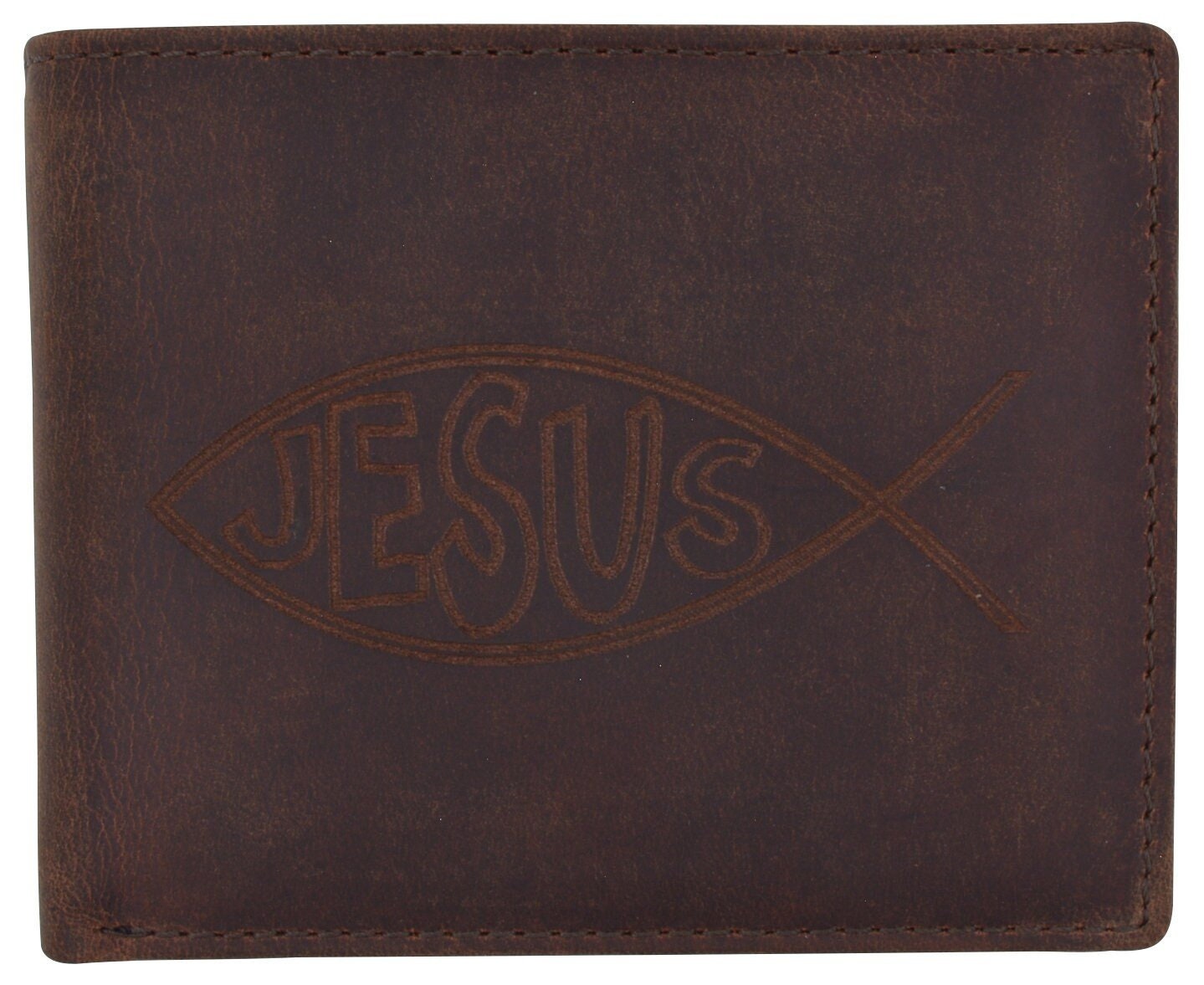 Men's RFID Jesus Printed Logo Genuine Leather Bifold Wallet - Etsy France