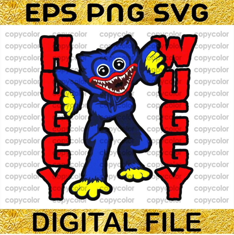 Huggy Wuggy SVG PNG EPS Cut Digital File Layered Cricut Direct - Etsy