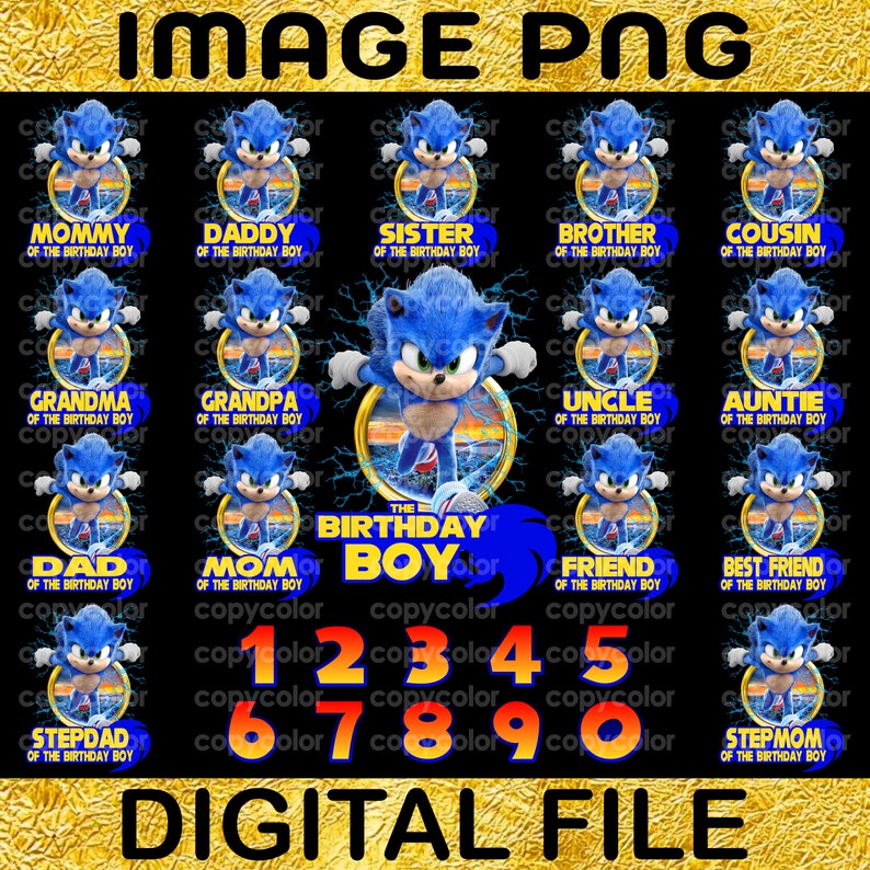 Sonic The Hedgehog Digital File PNG Transparent Background - Etsy España