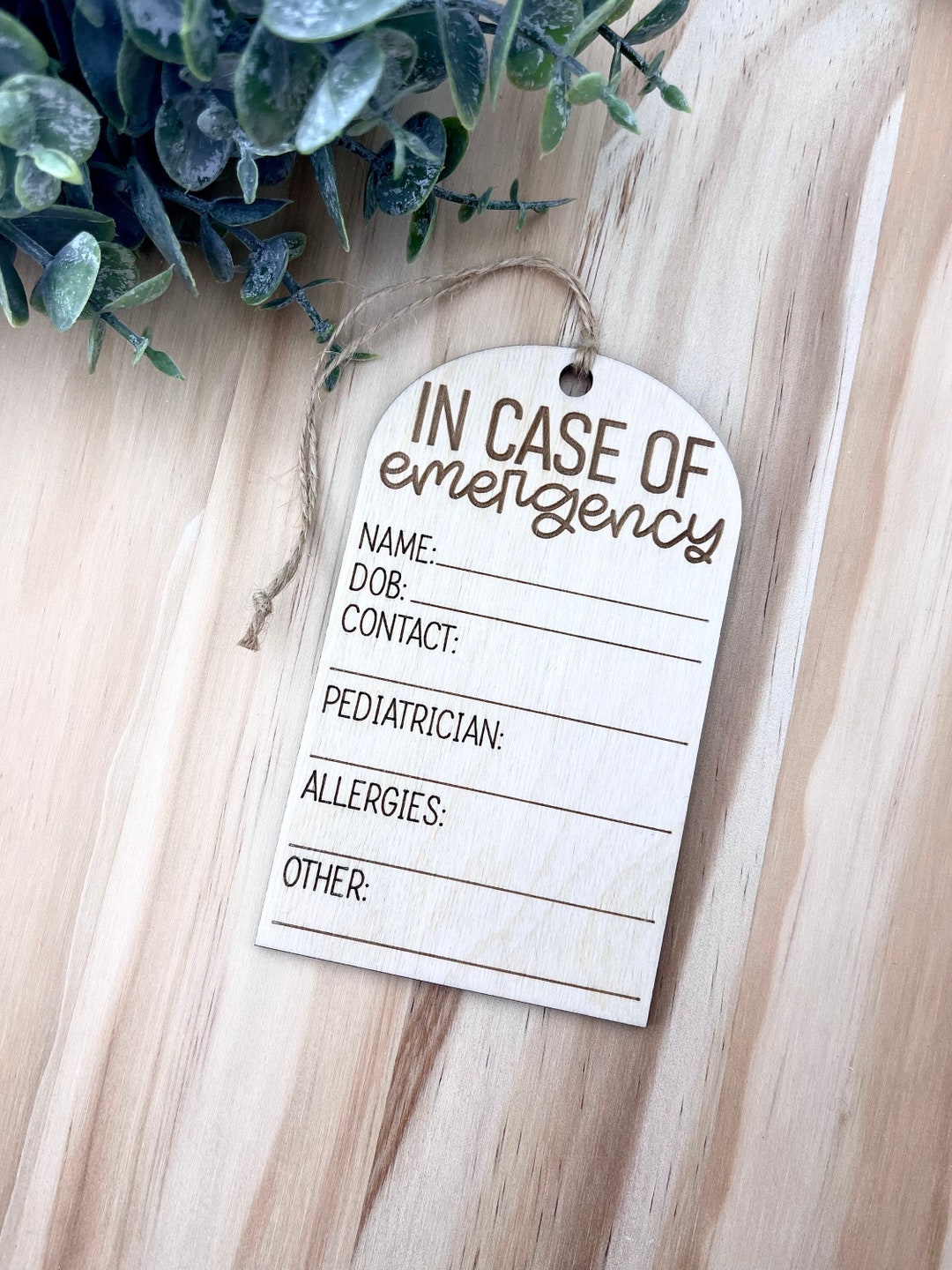 Emergency ID Tag | Car Seat ID Tag | Backpack Identification Tag | Non ...