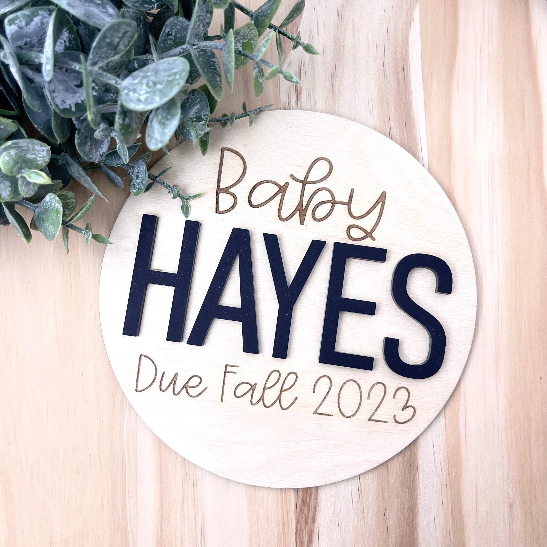Pregnancy Announcement Sign Baby Arrival Sign Wood Baby Announcement ...