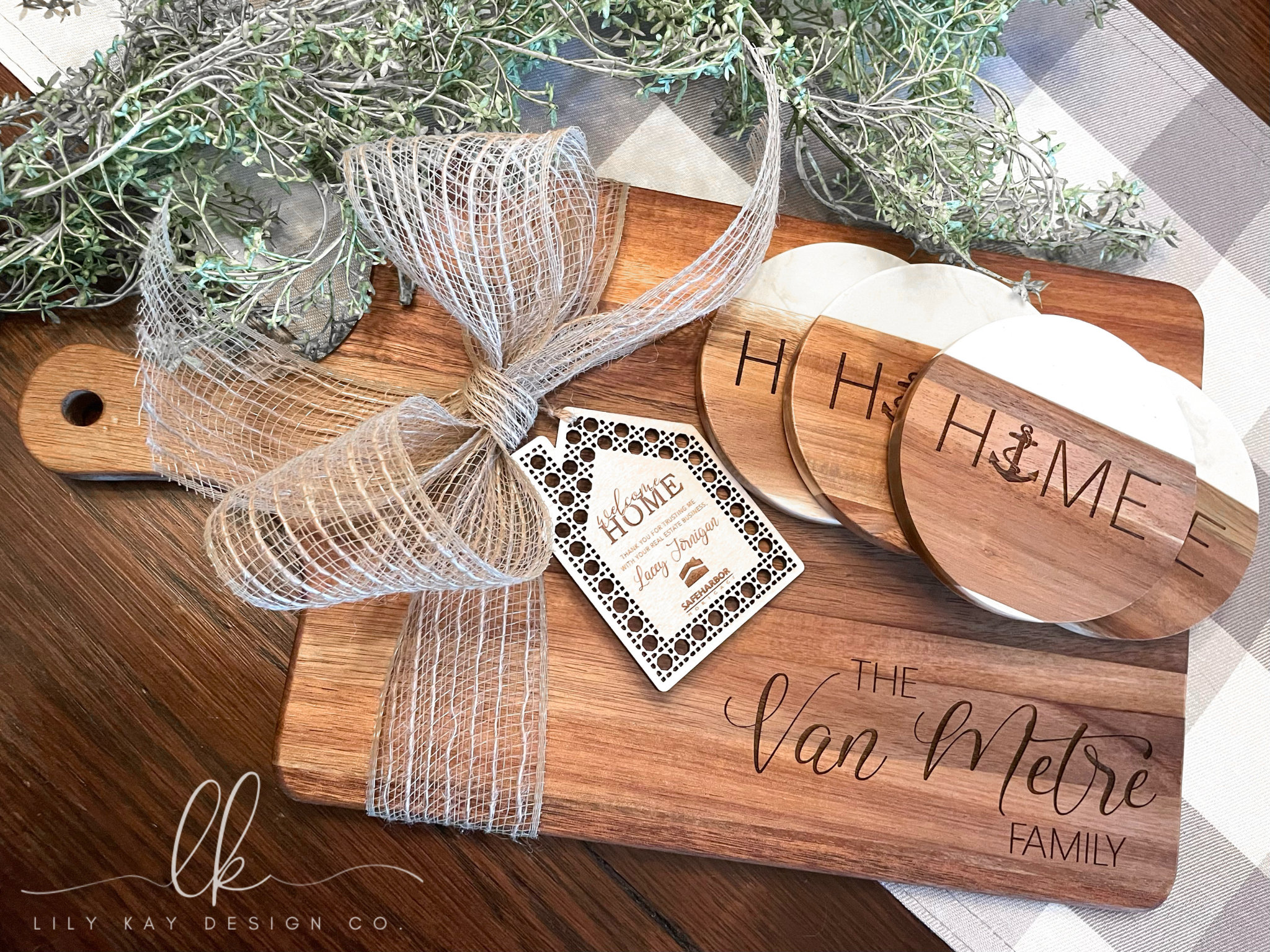 Personalized Closing Gift Set | Engraved Serving Board | Housewarming ...