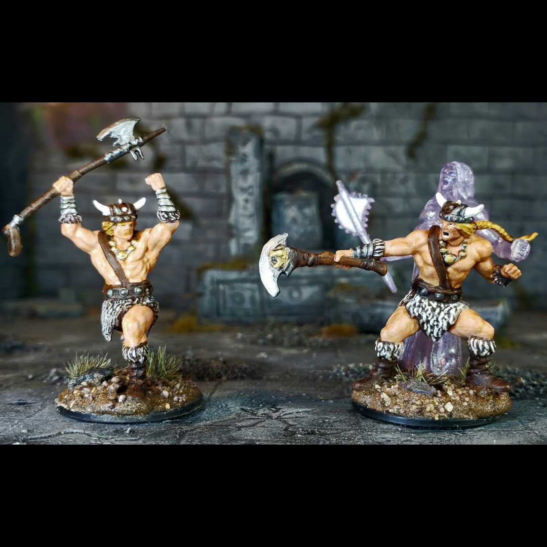 Human Barbarian Miniature Set for D&D - Etsy