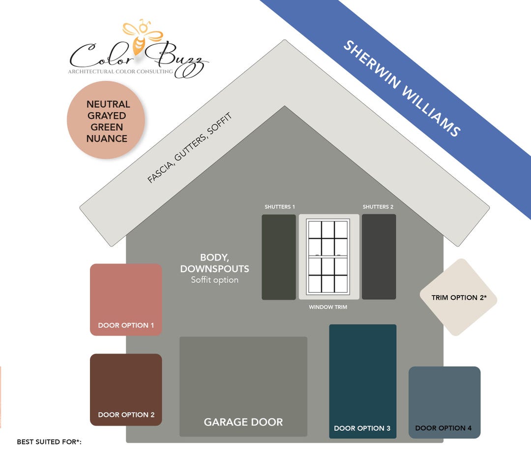 GRAYED GREEN 3 | Exterior Paint Color Scheme | Sherwin-williams Paints ...