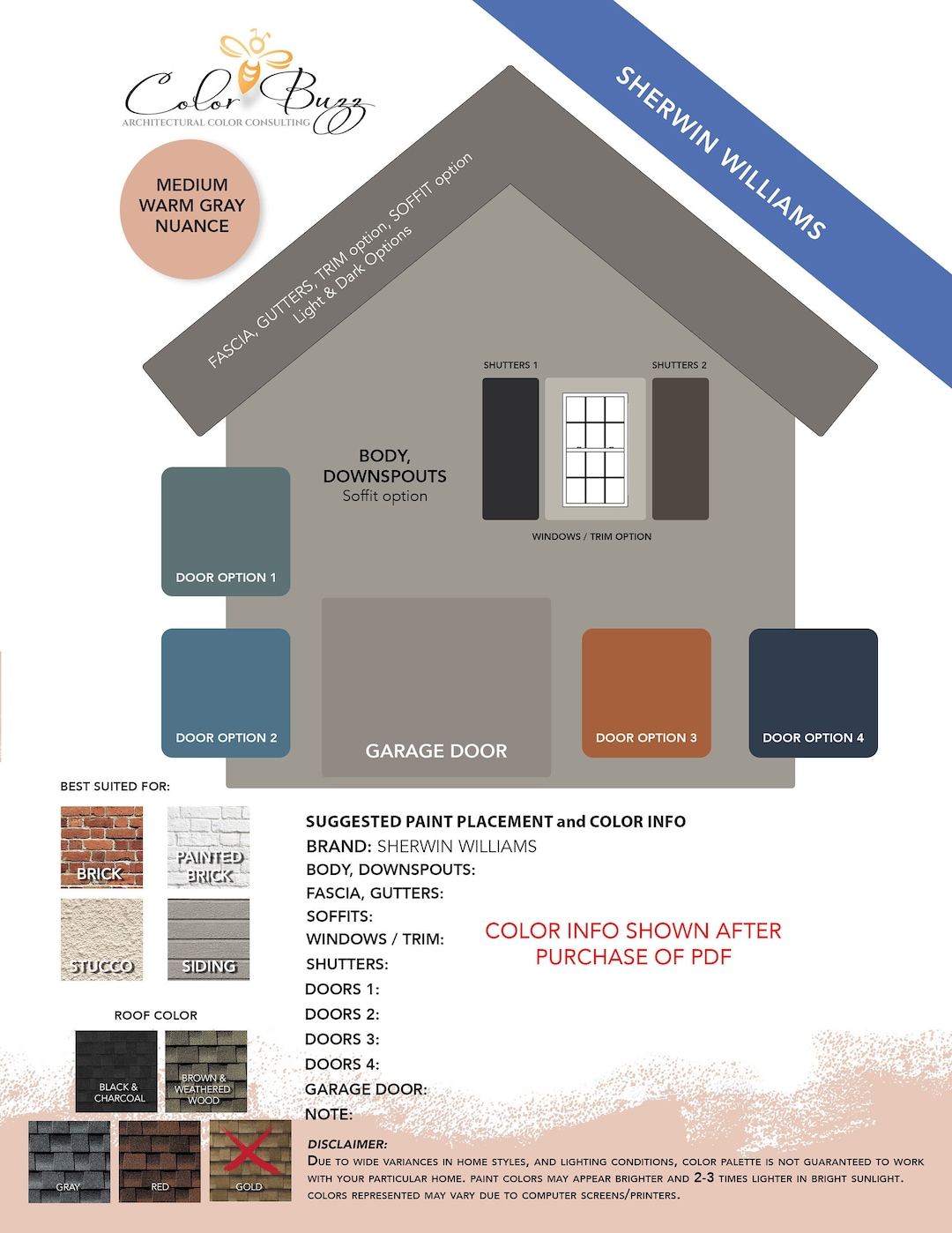 WARM MEDIUM GRAY Exterior Paint Color Scheme Sherwin-williams Paints - Etsy