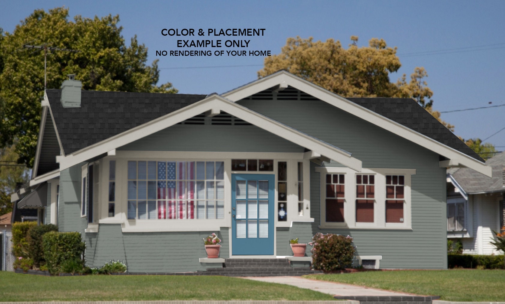 MED GREEN GRAY Exterior Paint Color Scheme Benjamin Moore Paints Only ...