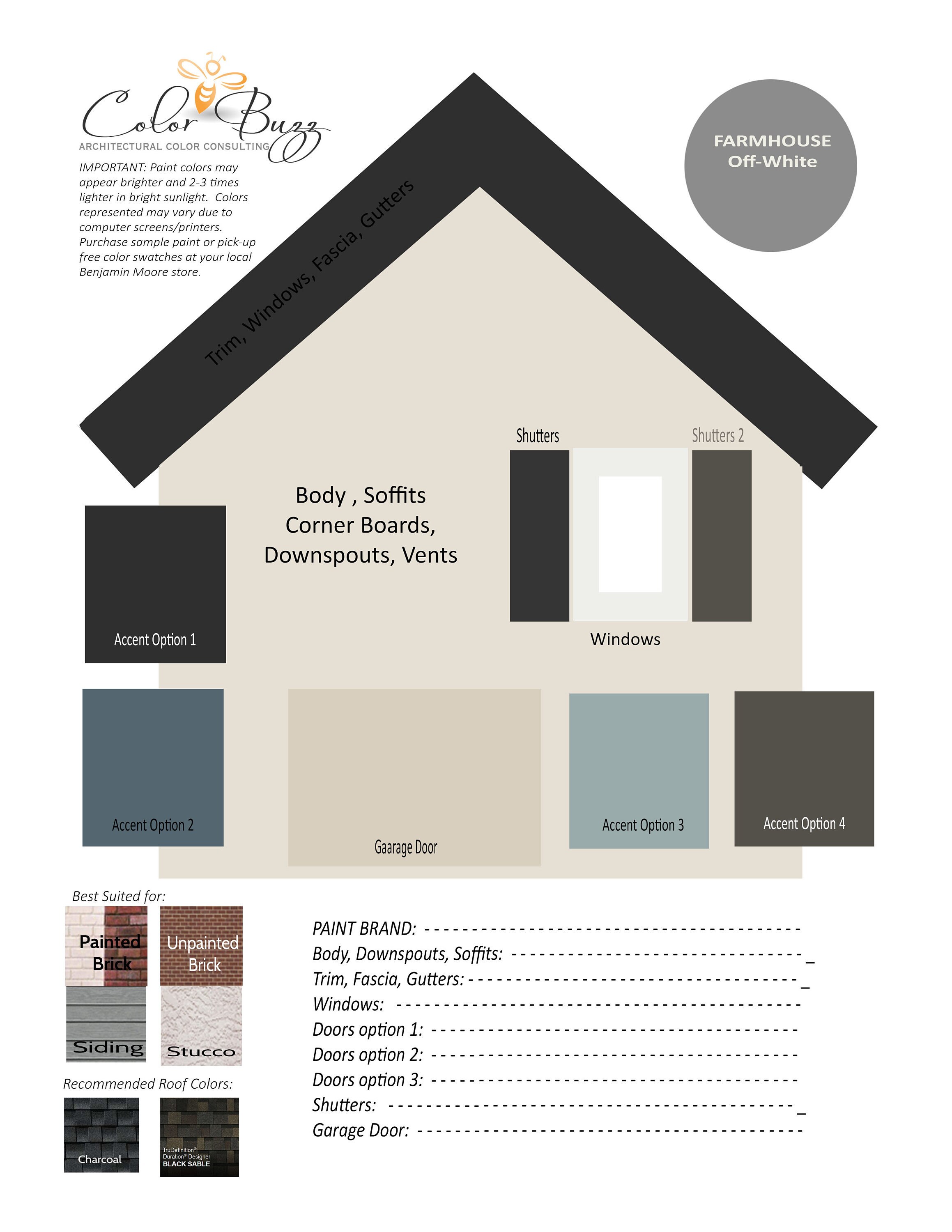 Paint Color Palette Exterior Home Color Scheme Benjamin Moore Lupon