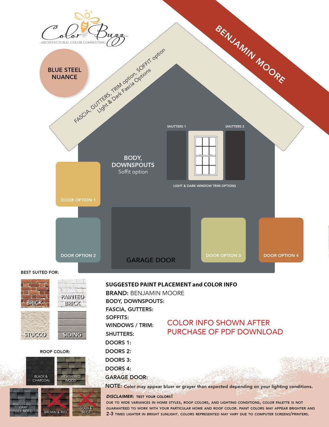 BLUE STEEL GRAY Exterior Paint Color Scheme: Benjamin Moore (digital ...