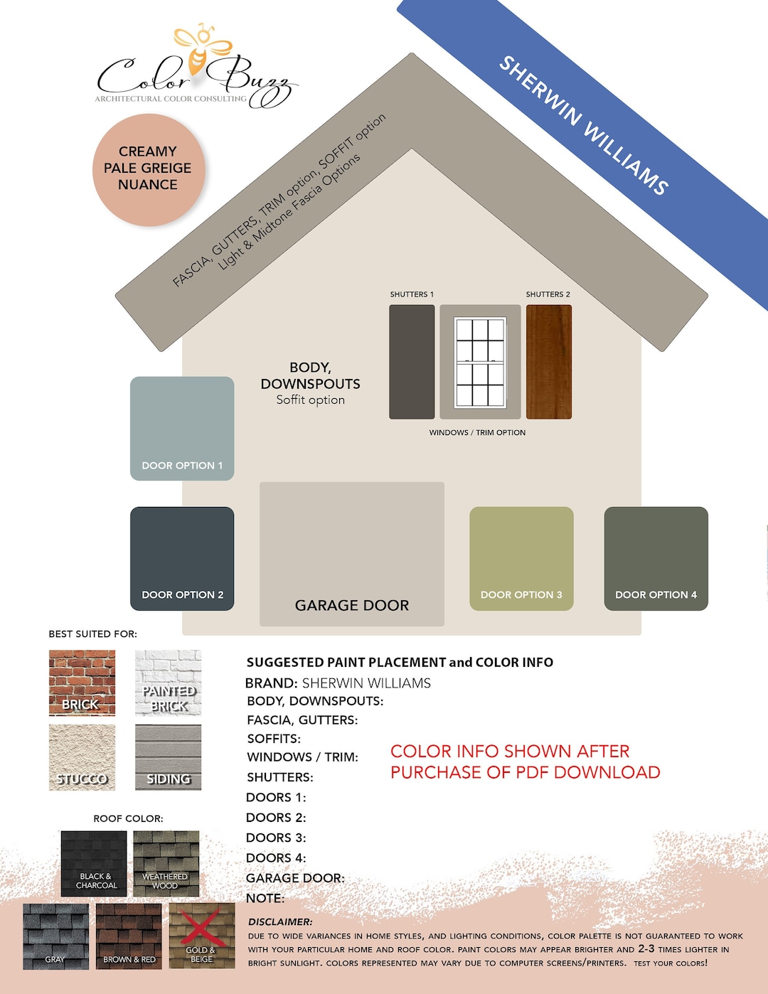 CREAMY PALE GREIGE Exterior Paint Color Scheme Sherwin-williams Paints ...