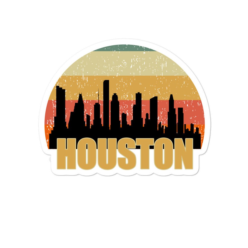 Houston Texas Skyline Silhouette Sticker, I Love Houston Sticker, H ...