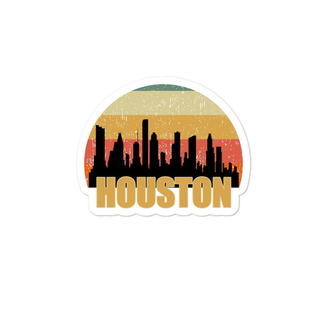 Houston Texas Skyline Silhouette Sticker, I Love Houston Sticker, H ...