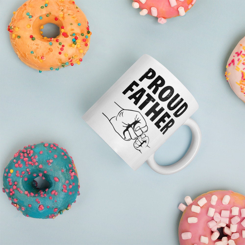 Proud Father Coffee Mug, Proud Dad Mug, Fist Bump Kids Mug, Fathers Day ...