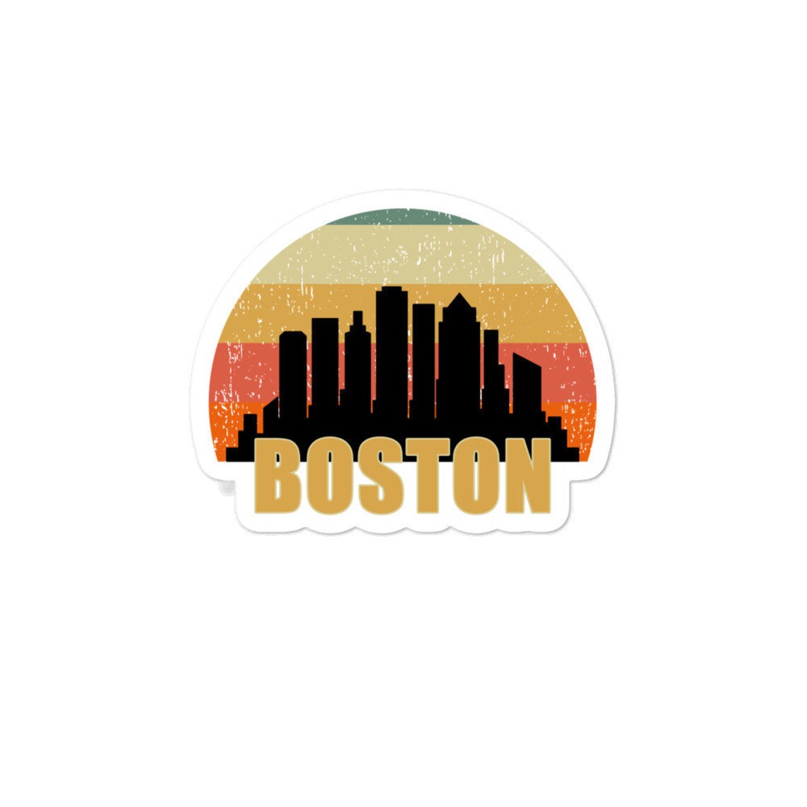 Boston Skyline Silhouette Sticker Beantown Sticker Boston | Etsy