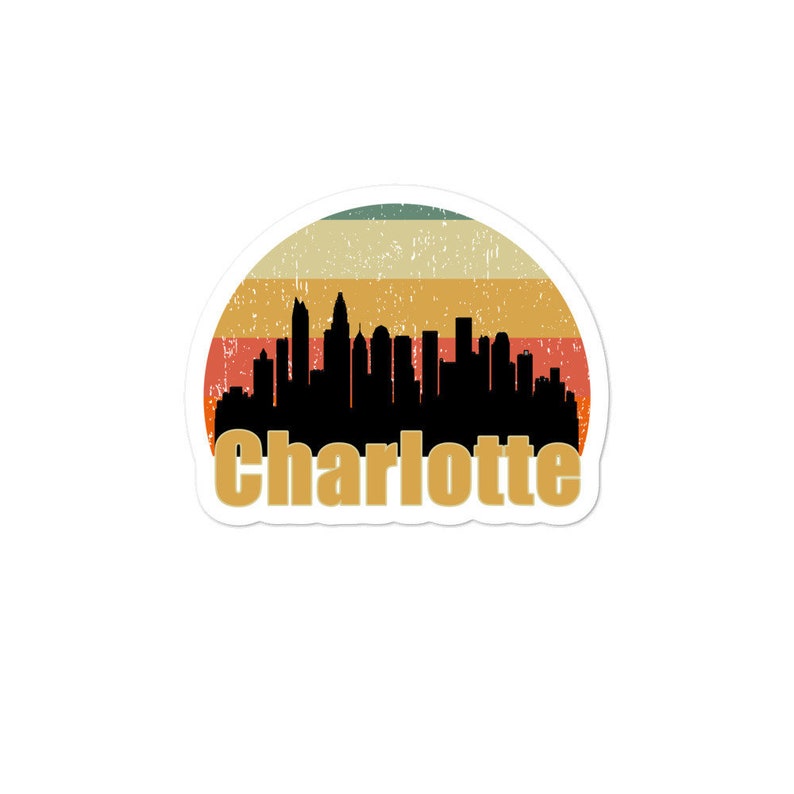 Charlotte Skyline Silhouette Sticker, Queen City Sticker, Hornets Nest ...