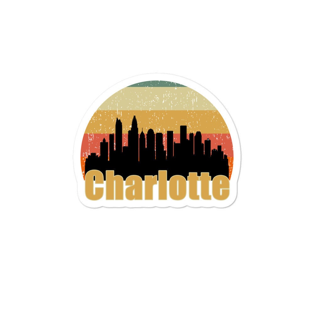 Charlotte Skyline Silhouette Sticker, Queen City Sticker, Hornets Nest ...