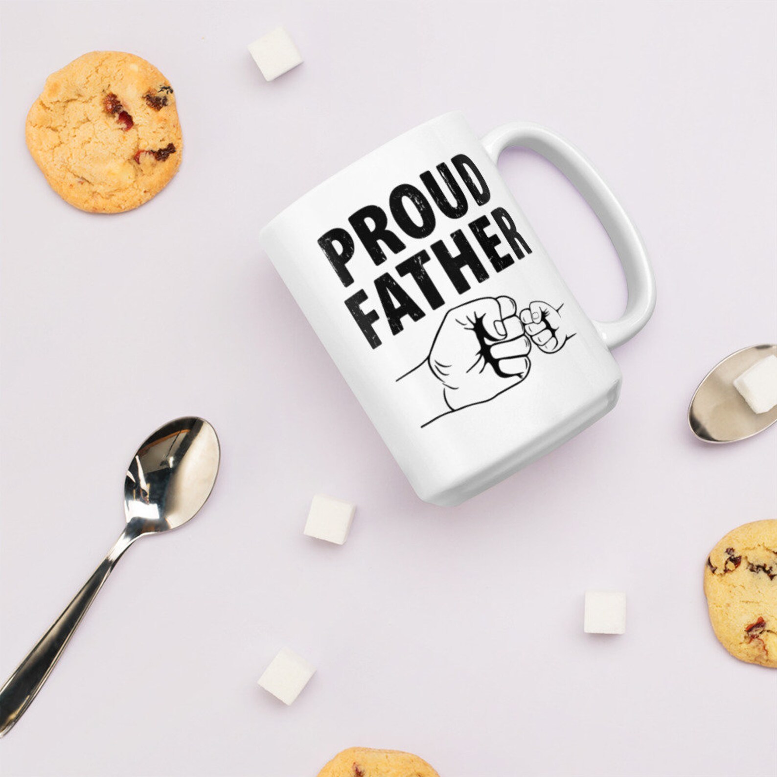 Proud Father Coffee Mug Proud Dad Mug Fist Bump Kids Mug - Etsy