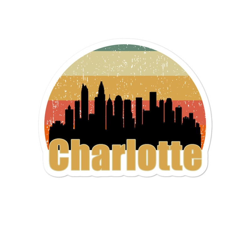 Charlotte Skyline Silhouette Sticker, Queen City Sticker, Hornets Nest ...